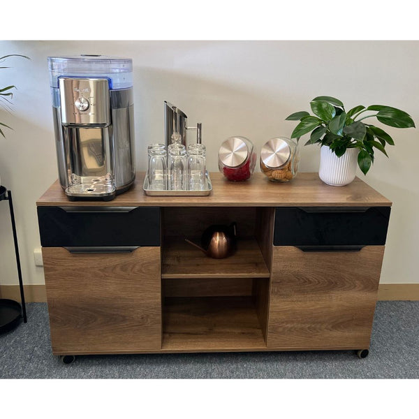 AFTAN Credenza 120cm - Warm Oak & Black – innovatec.com.au