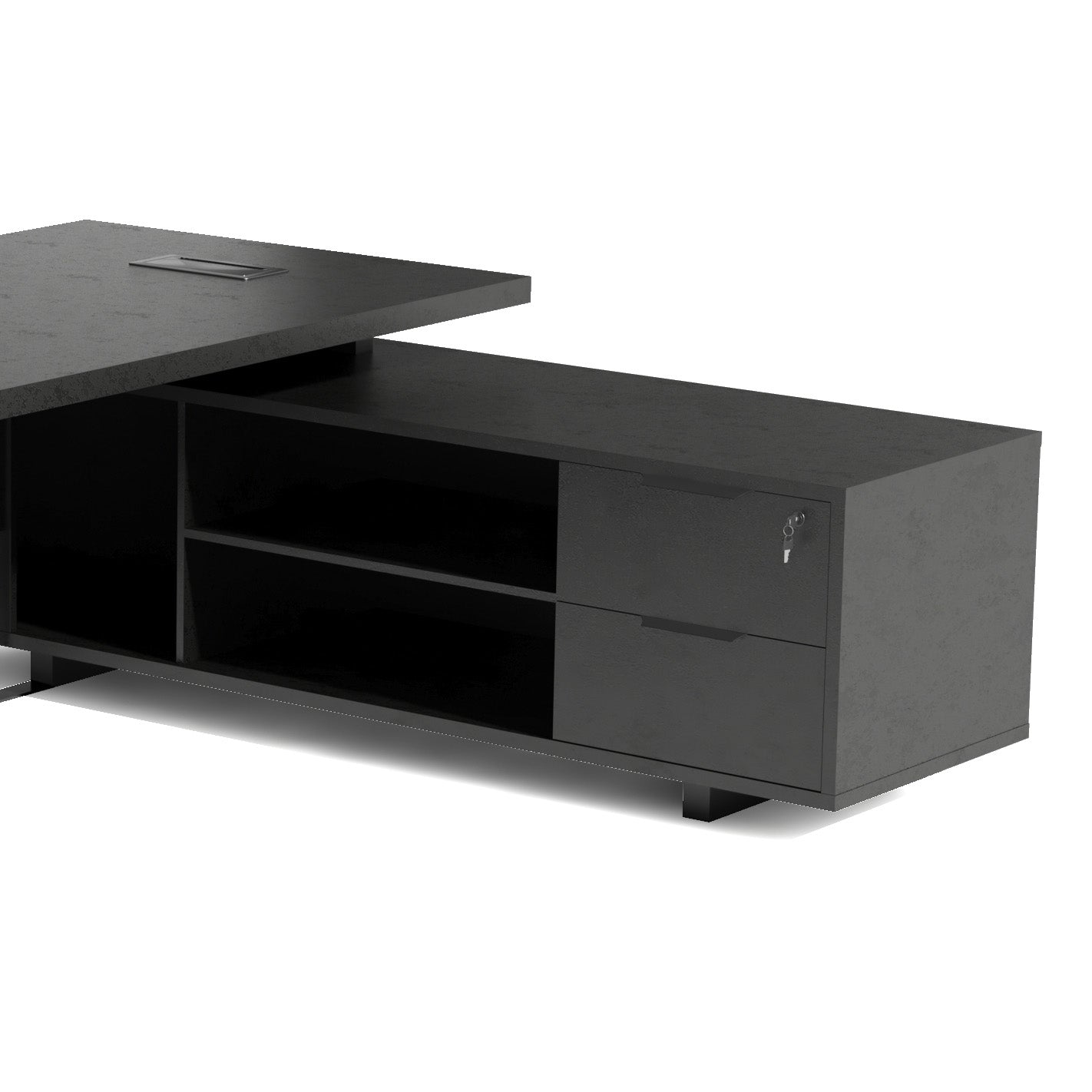 DAXTON Black Executive Desk with Right Return 200cm - Black – innovatec ...