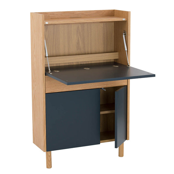 BARTON Study Desk 71cm - Blue & Natural – innovatec.com.au