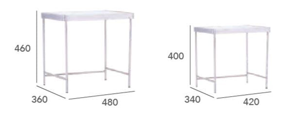 CAMEO Nest of 2 Tables - Mirror – innovatec.com.au