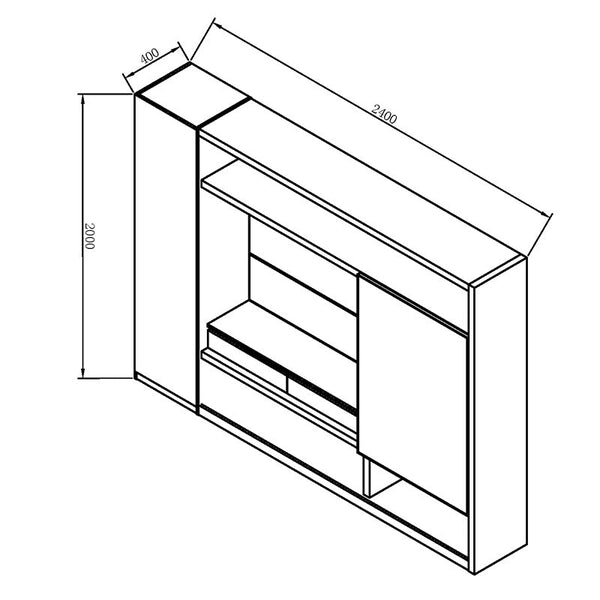 Carter Display Cabinet 2.4M - Coffee & Grey – innovatec.com.au