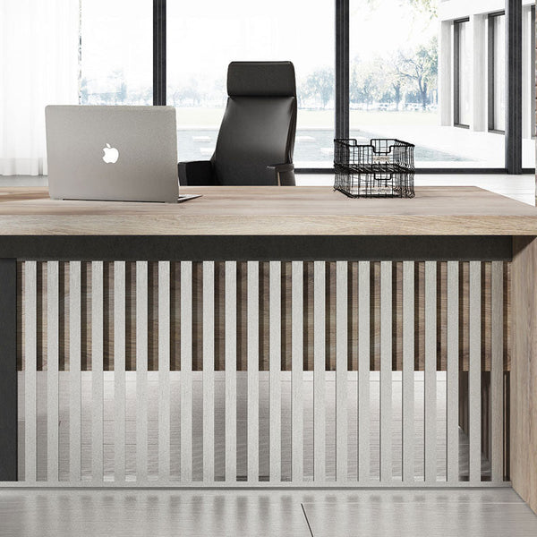 AFTAN Executive Desk with Pedestal & Left Mobile Return 180cm - Warm O ...