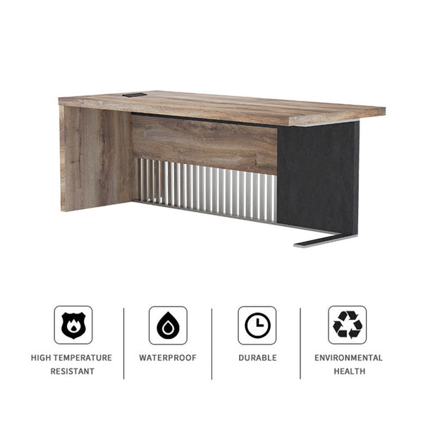 AFTAN Executive Desk Left Panel 180cm - Warm Oak & Black – innovatec.com.au
